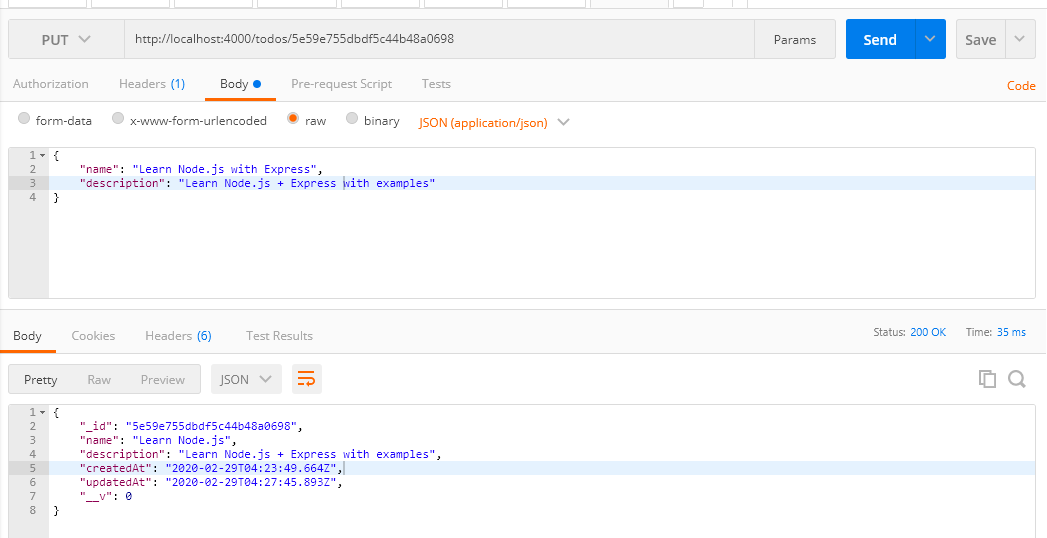 CRUD REST API using Node JS, Express and MongoDB