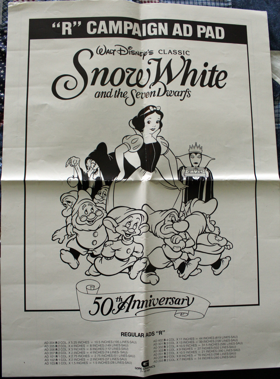 Filmic Light - Snow White Archive: 1987 Snow White Ad Pad