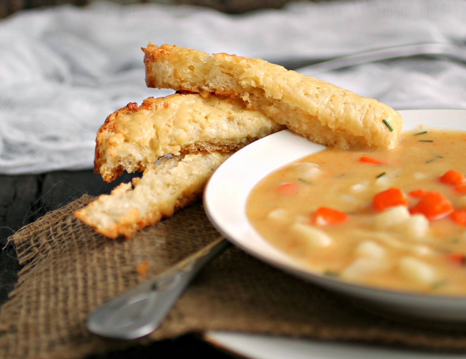 Hungry Couple: Chunky Veggie Soup with Gruyere Cheese Toast