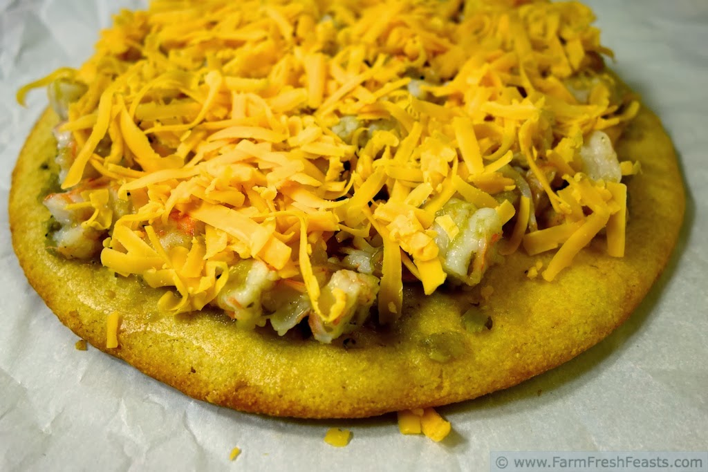 Farm Fresh Feasts: Shrimp and Salsa Verde Cornbread Pizza