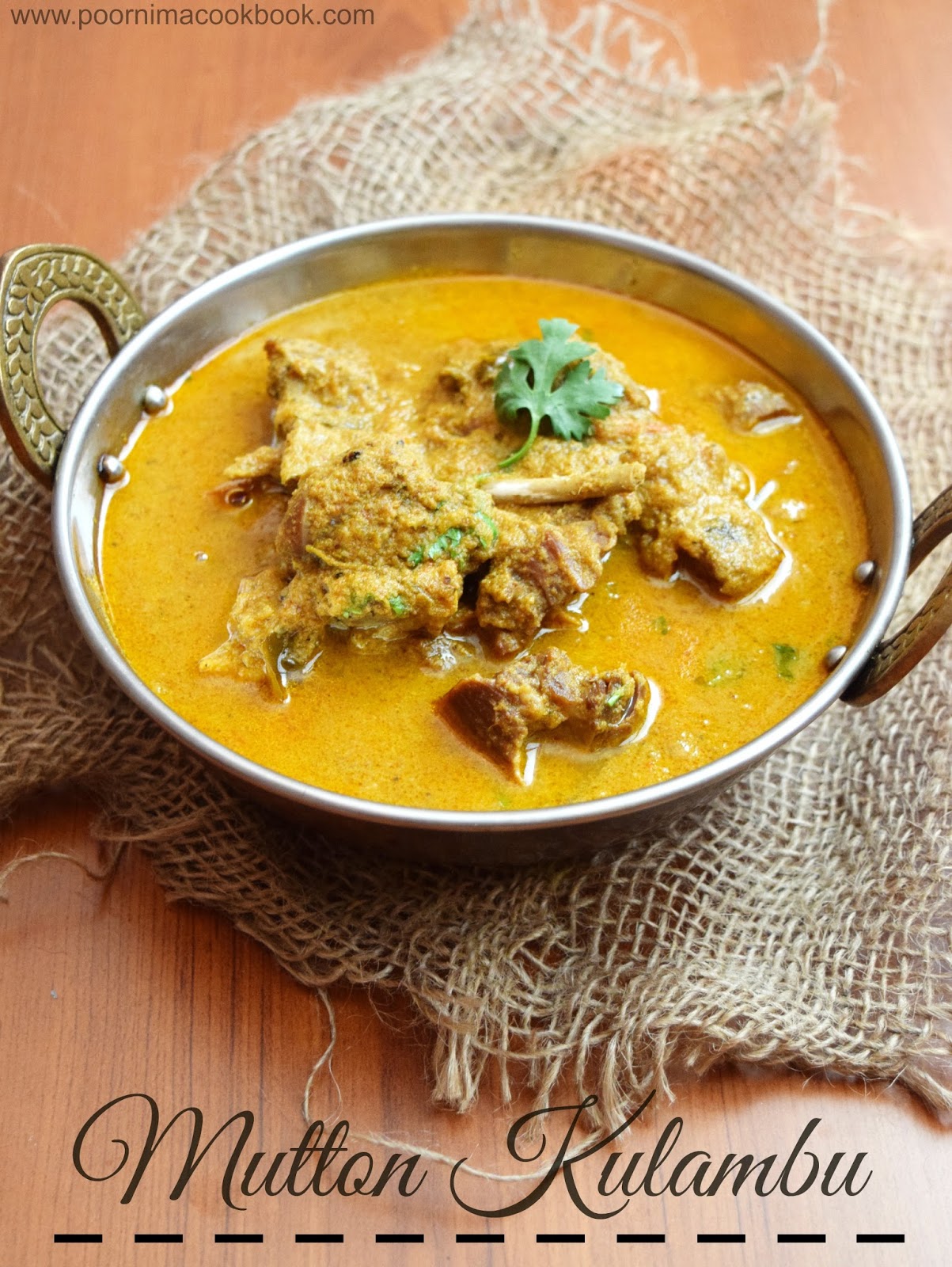 Poornima's Cook Book: Mutton Kulambu / South Indian Style Mutton Gravy ...