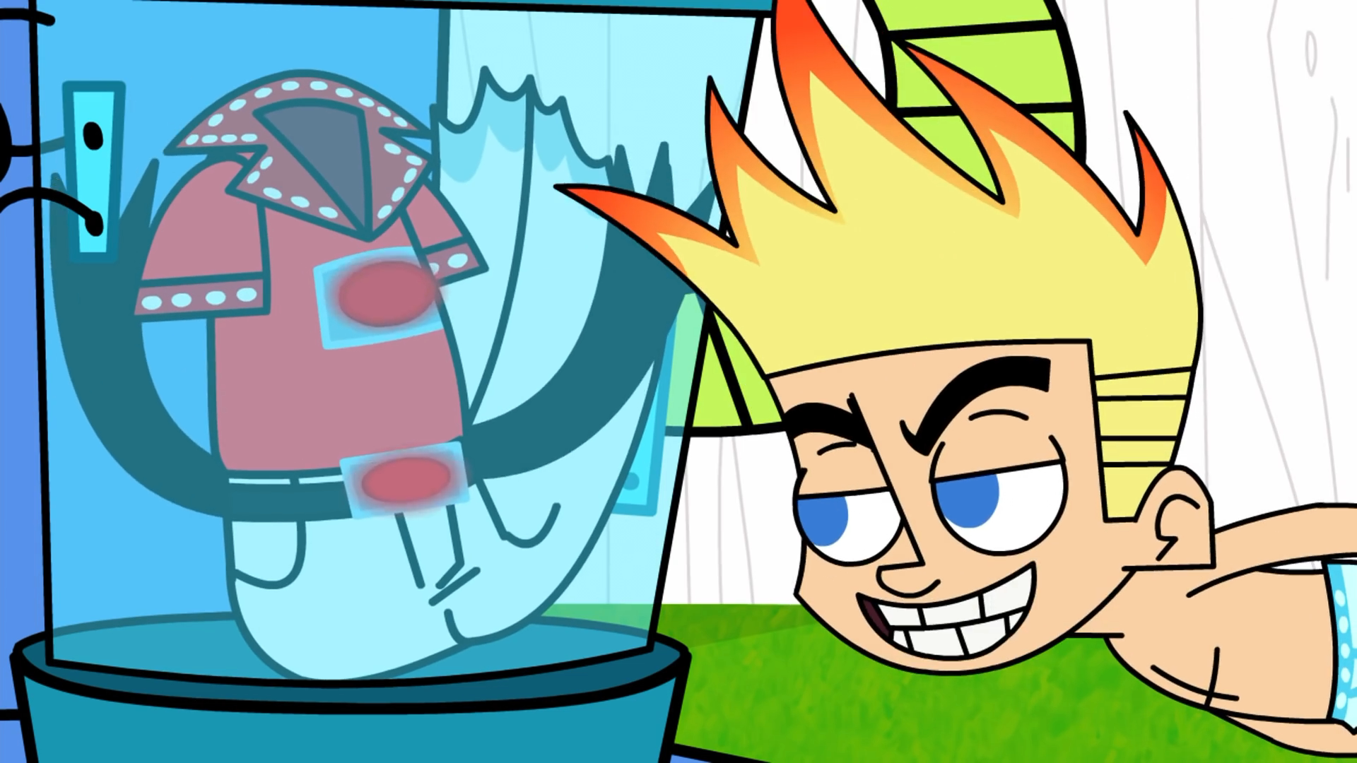 Shirtless Drawn Cartoon Boys & Men: Johnny Test in Briefs-3