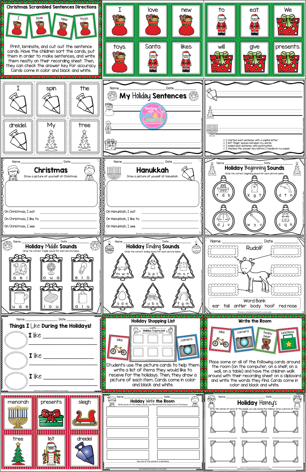 Teaching With Love and Laughter: Holiday Activities and New Year Freebie