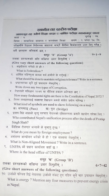 BLE Practice Book Class 8 2077/2078 | Questions Bank
