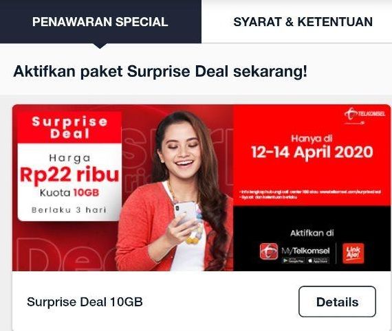 Promo Paket Internet Telkomsel Murah Kuota 10GB hanya 22 Rb surprise ...