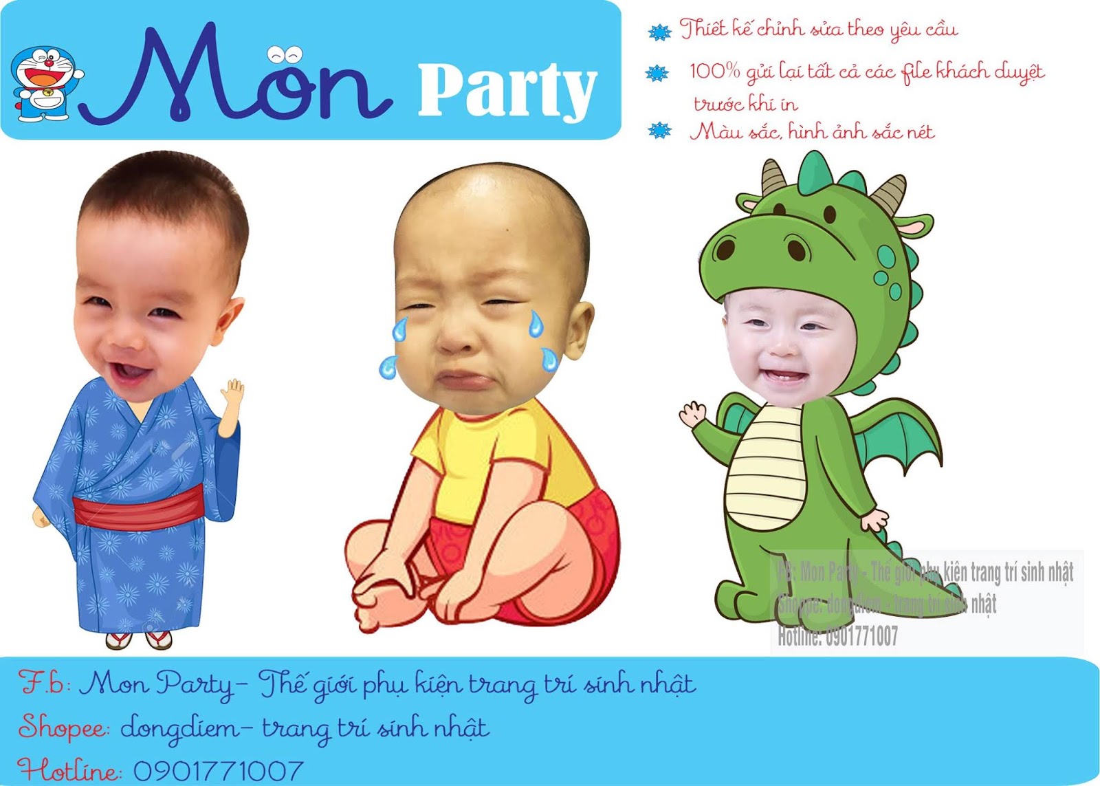 Hình chibi bé trai trang trí sinh nhật