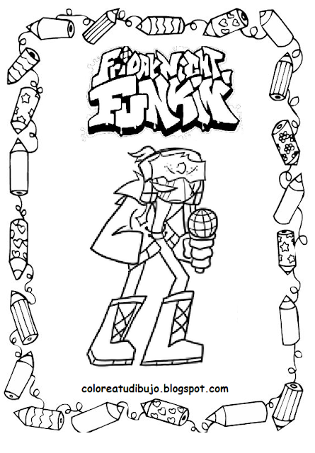 🎸RUV de Friday Night Funkin PARA colorear🎶 - COLOREA TUS DIBUJOS