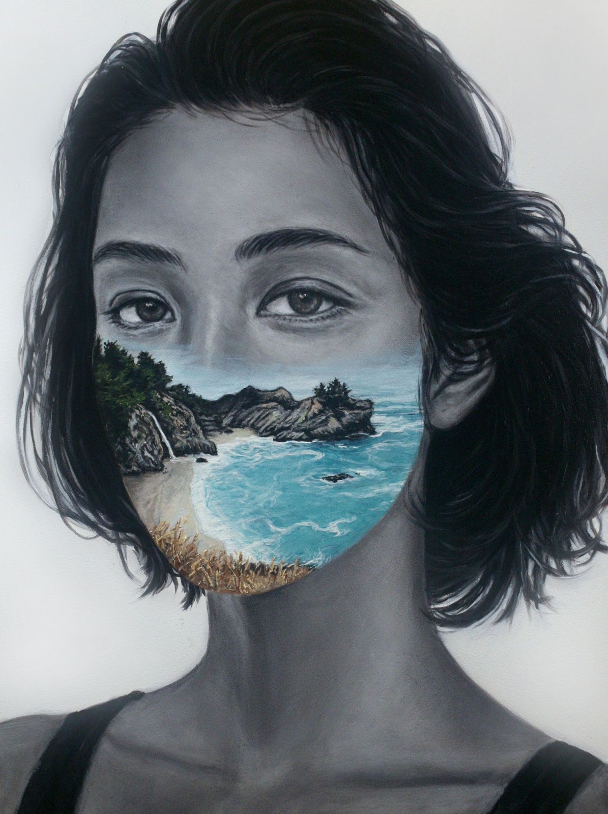 Beau B. Frank ~ Surreal Juxtaposition of Landscapes and Portraits ...