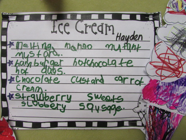 Mrs Bizzy's Class Blog: Alliteration Ice Cream Flavours
