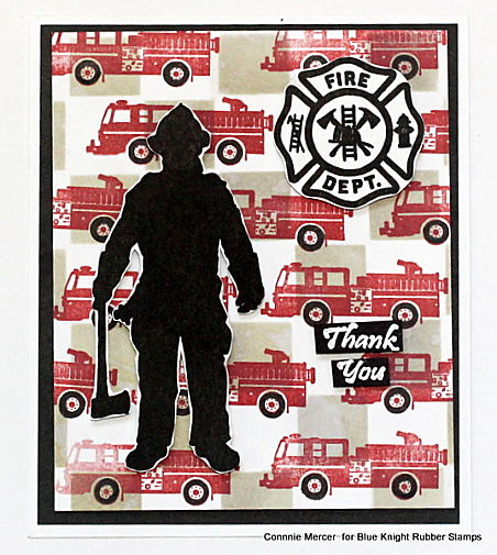crafty goodies: Fireman Silhouette Stamp by Blue Knight Rubber Stamps~