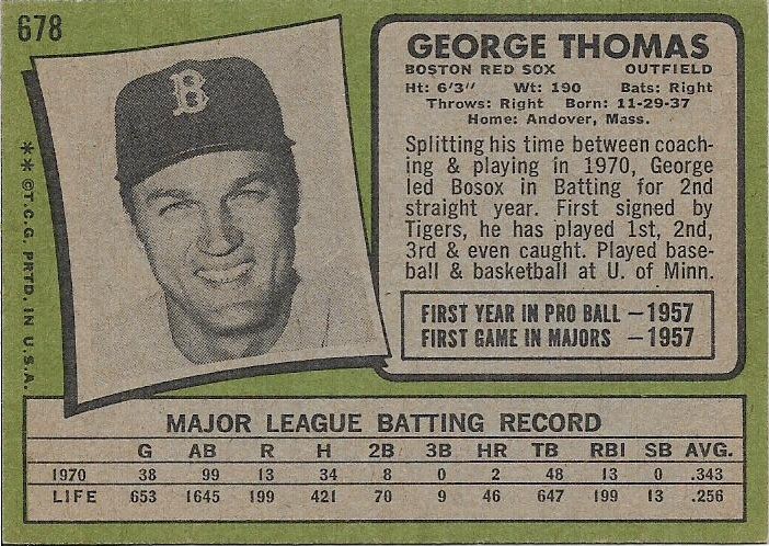 Topps 1971: no. 678 - george thomas