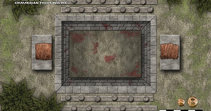 Hyborian Adventures for D&D 5e: Cimmerian Fighting Pit Battlemap