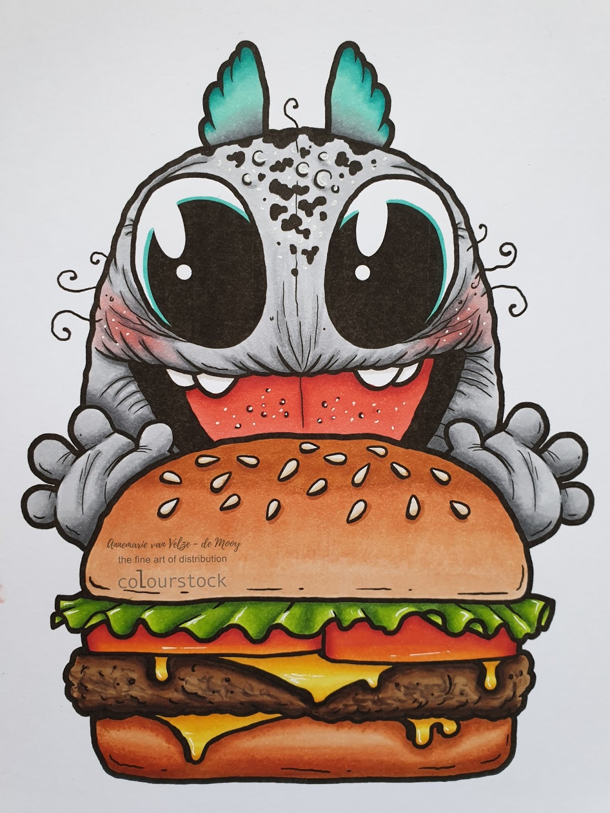 Colourstock: Copic cheeseburger monster