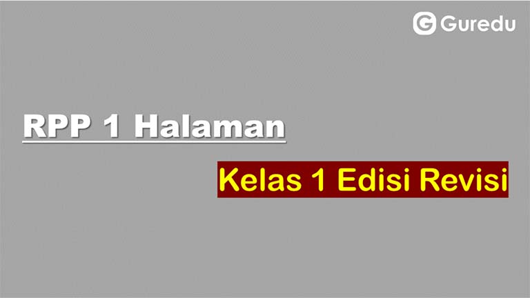 Contoh RPP 1 Lembar Kelas 1 Tema 6 Edisi Revisi Terbaru - Sisi Madani