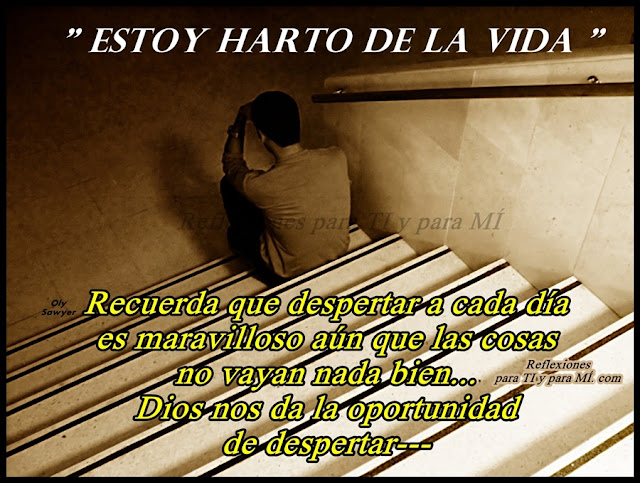 Reflexiones para TI y para MÍ: ** ESTOY HARTO DE LA VIDA ! (Reflexión)