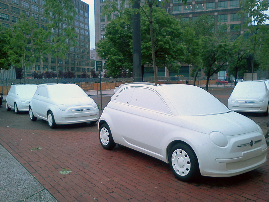 FIAT Ad Sculptures Promote Green While Invading a Park