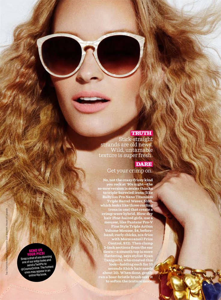 Cosmopolitan Magazine, Dip Dye hair Beauty images with model Pernilla ...