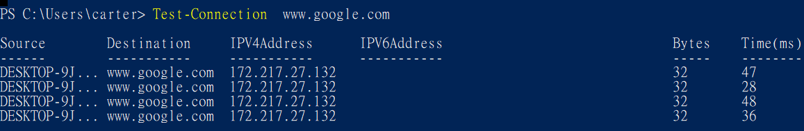 [PowerShell][筆記] 在windows使用PowerShell的指令來取代ping, telnet, curl