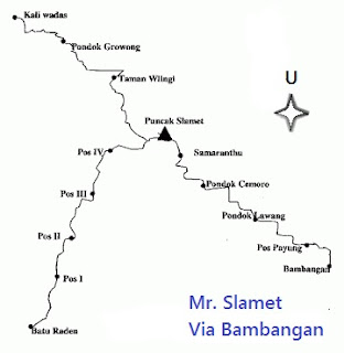 Peta Jalur Pendakian Gunung Slamet Via Bambangan dan Estimasi Biaya dan Waktu - Go To Gunung