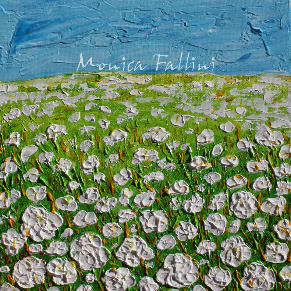 Monica Fallini daily paintings: Cotton field Louisiana painting artwork ...