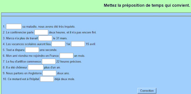Le blog de FLE de madame Lourido: L'expression de la durée