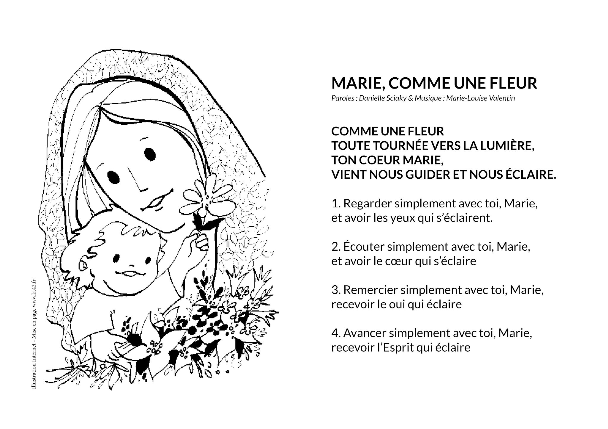 Chant à la Vierge Marie - Marie comme une fleur