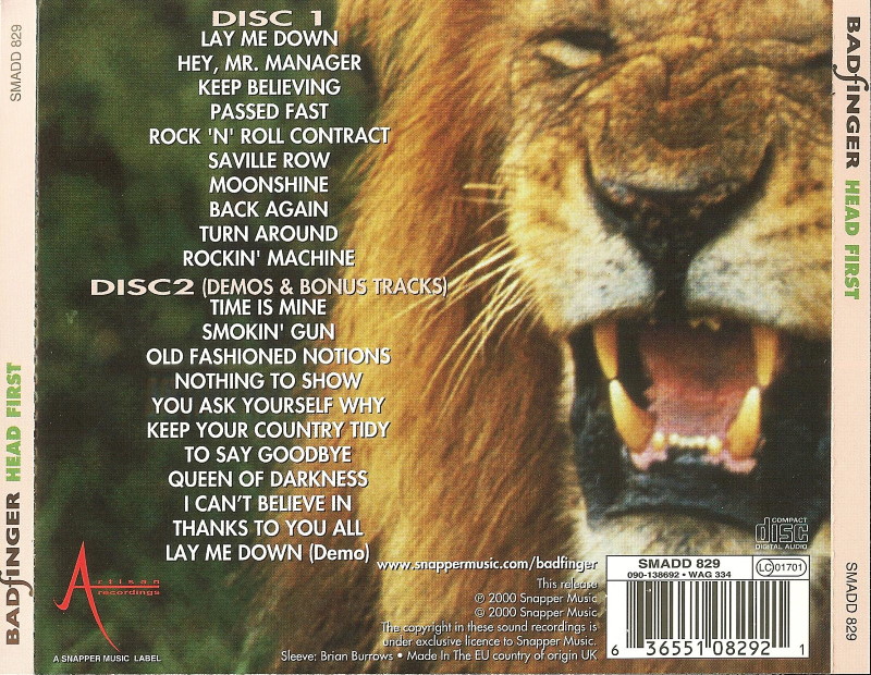 Classic Rock Covers Database: Badfinger - Head First (2000)