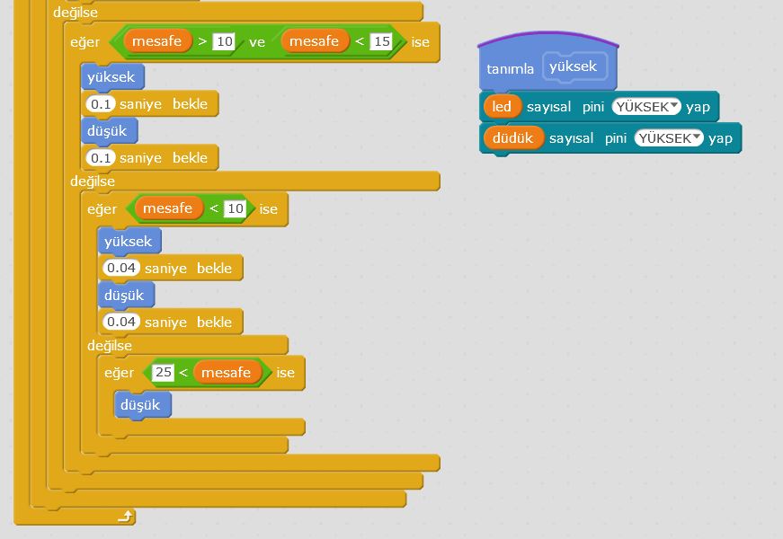 mBlock ile Arduino 9.DERS Park Sensörü Uygulaması