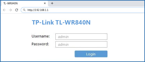 Default Password Router TP-Link TL-WR840N