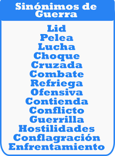 Sinónimos de GUERRA