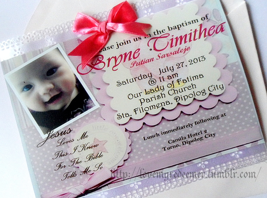 LovemyRedeemer: My DIY Baby Girl Christening Invitation Card