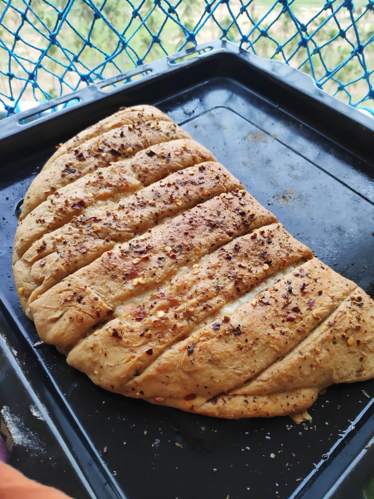 Easycooking: Dominos Style Garlic Bread using Whole Wheat Flour