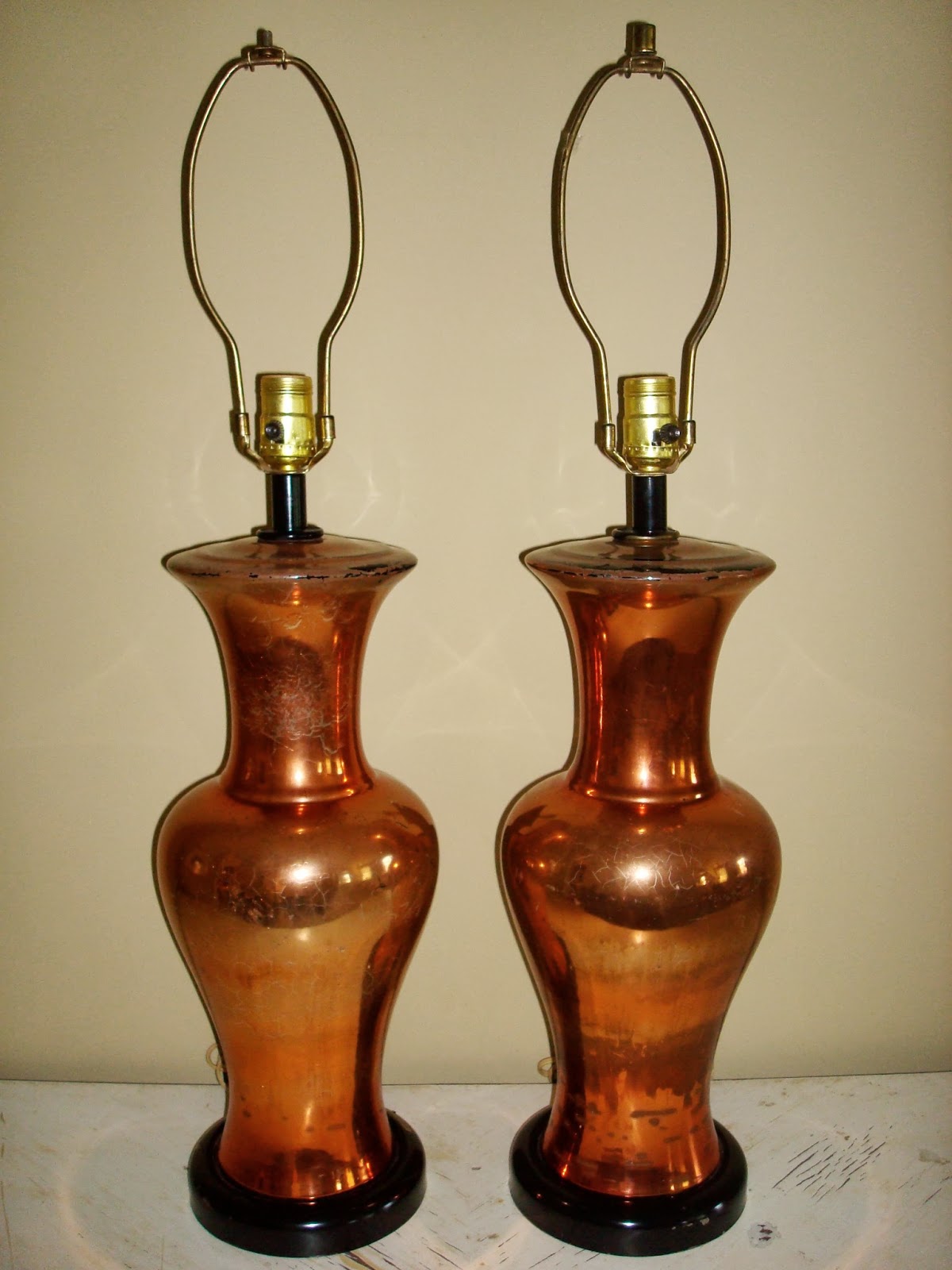 Era Antiques: Rare Pair of Mid Century Copper Colored Mercury Glass ...