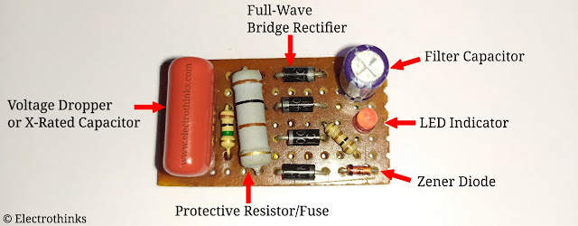 Capacitive Power Supply Circuit Working Explanation - Electrothinks