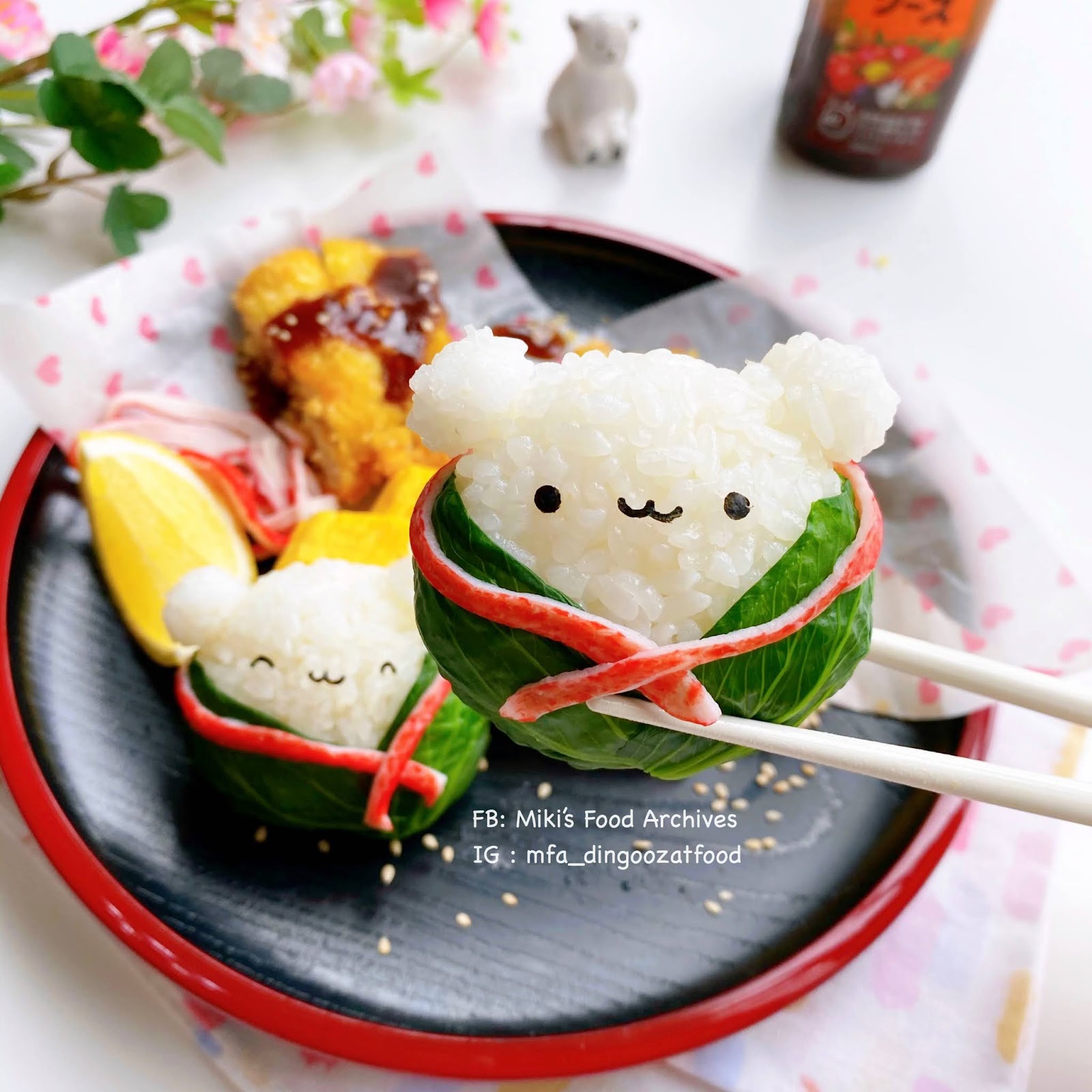Miki's Food Archives : Cute Bear Rice Dumpling 小熊粽子饭团