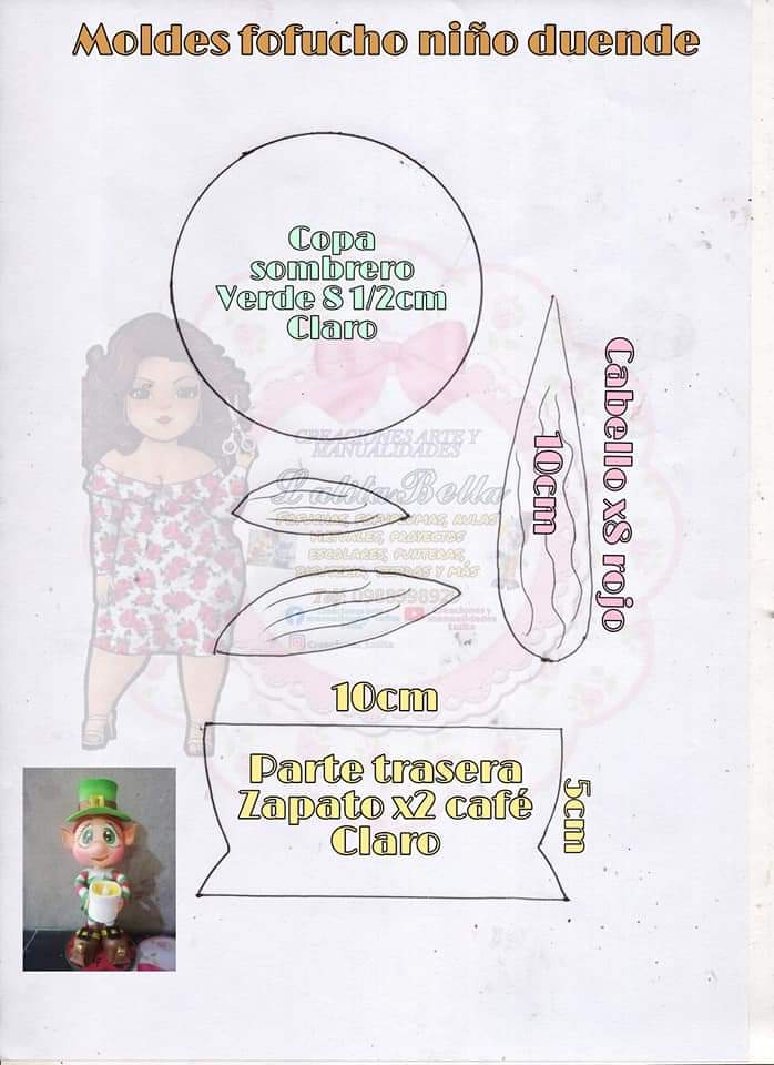 Molde duende da sorte grátis para imprimir: Artes em EVA - Ver e Fazer