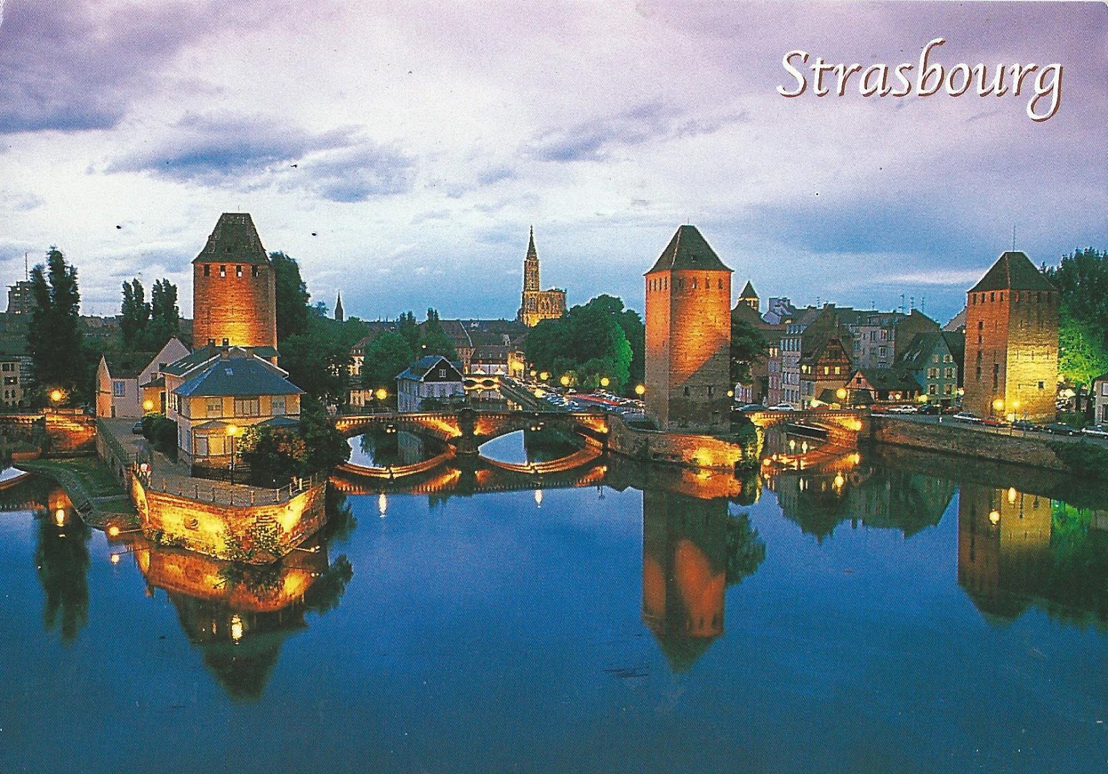 A Journey of Postcards: Ponts Couverts, Strasbourg | France