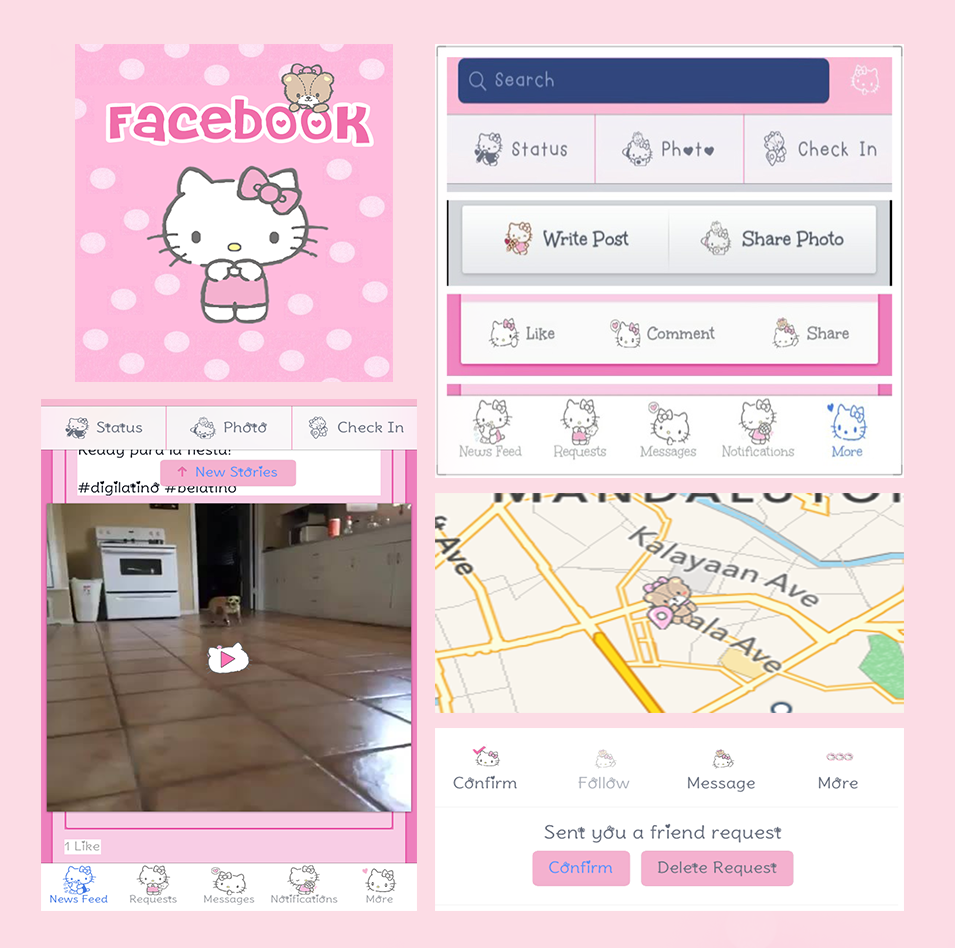 Kitty Fang ☆: Hello Kitty Tiny Chum Facebook Theme