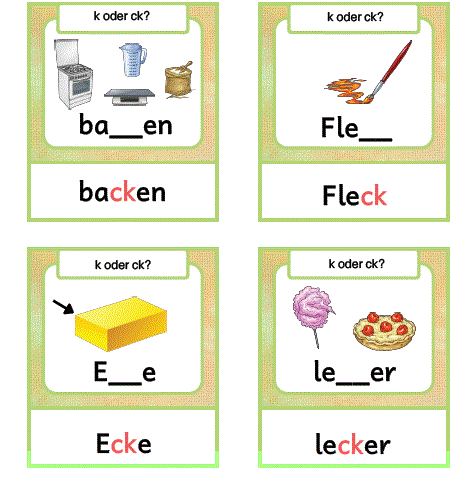 ABC-Katze: Steckleistenmaterial: k oder ck?