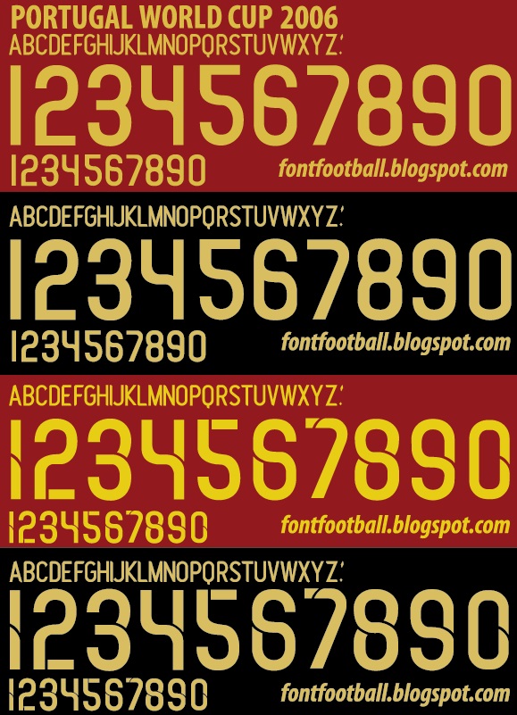 FONT FOOTBALL: Font Vector Portugal World Cup 2006 kit