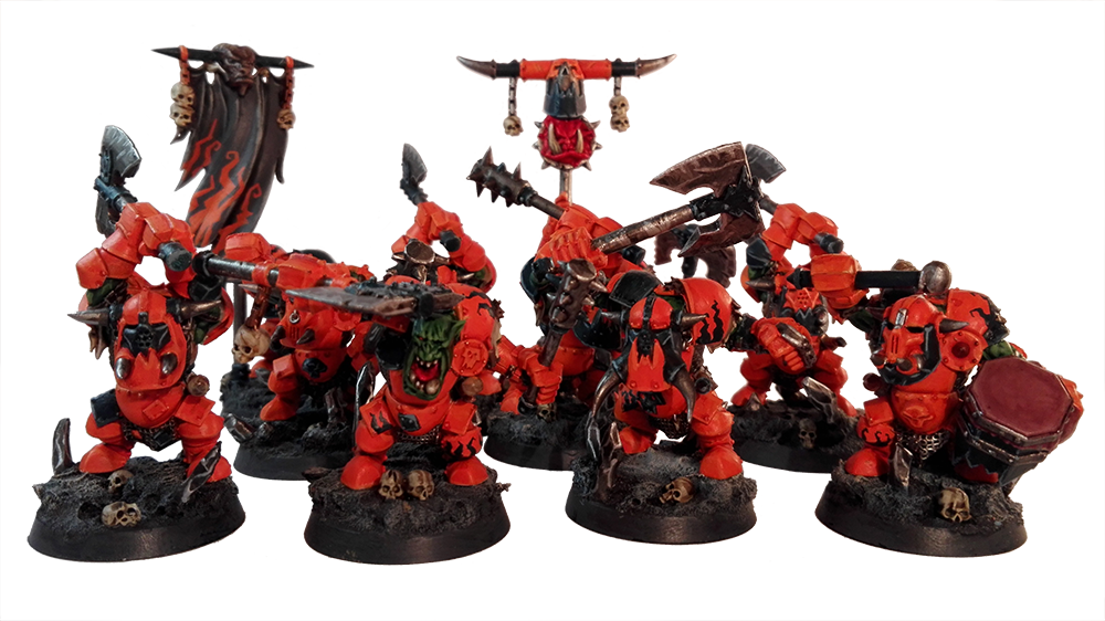 Gnoll Wargame: Ironjawz Ardboyz unit with Big Choppas