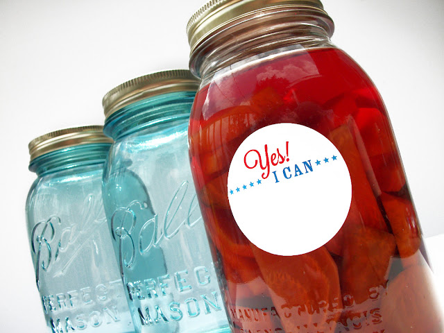 Colorful Adhesive Canning Jar Labels: New vintage style canning jar labels