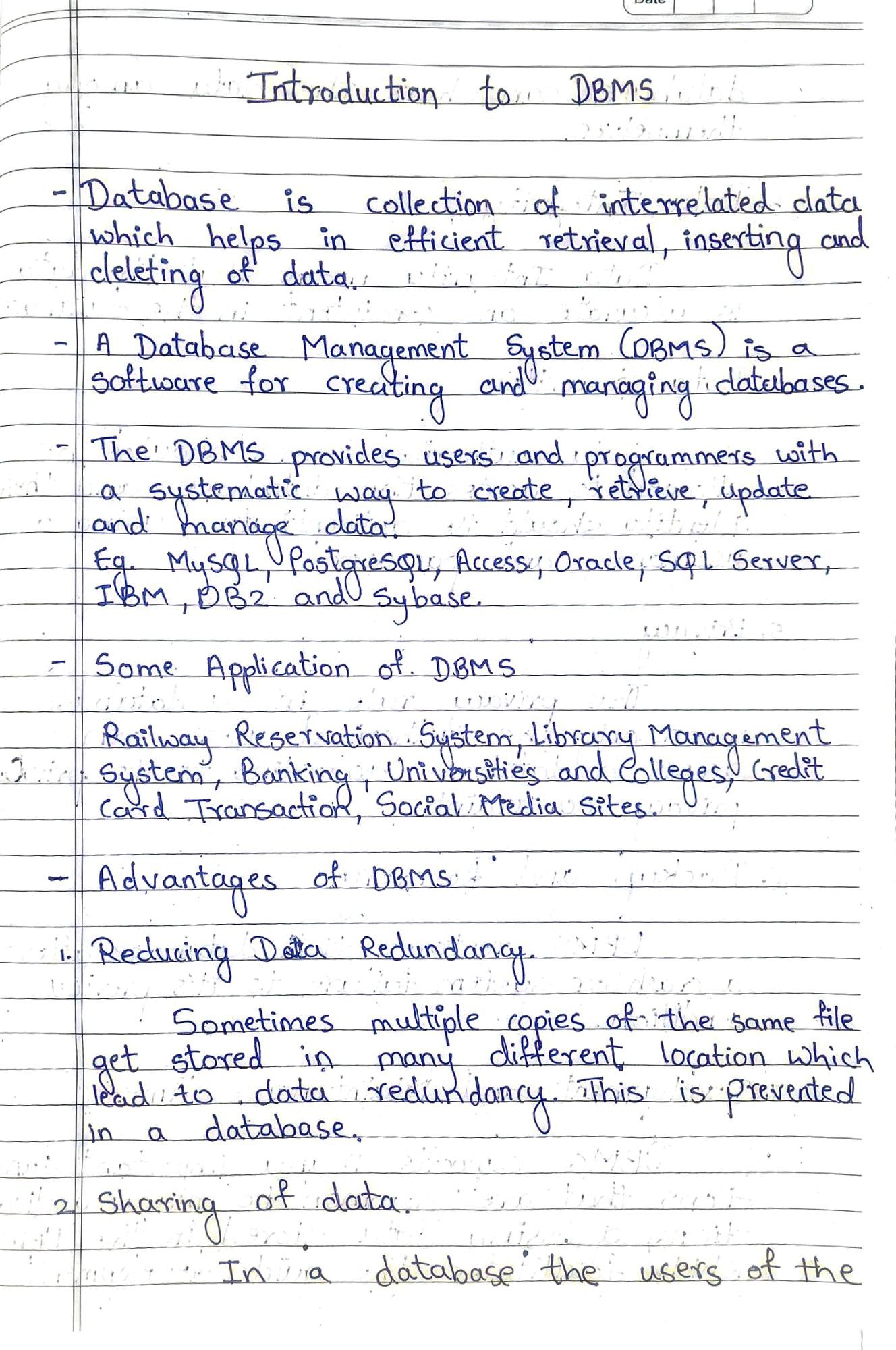 2. Introduction To DBMS