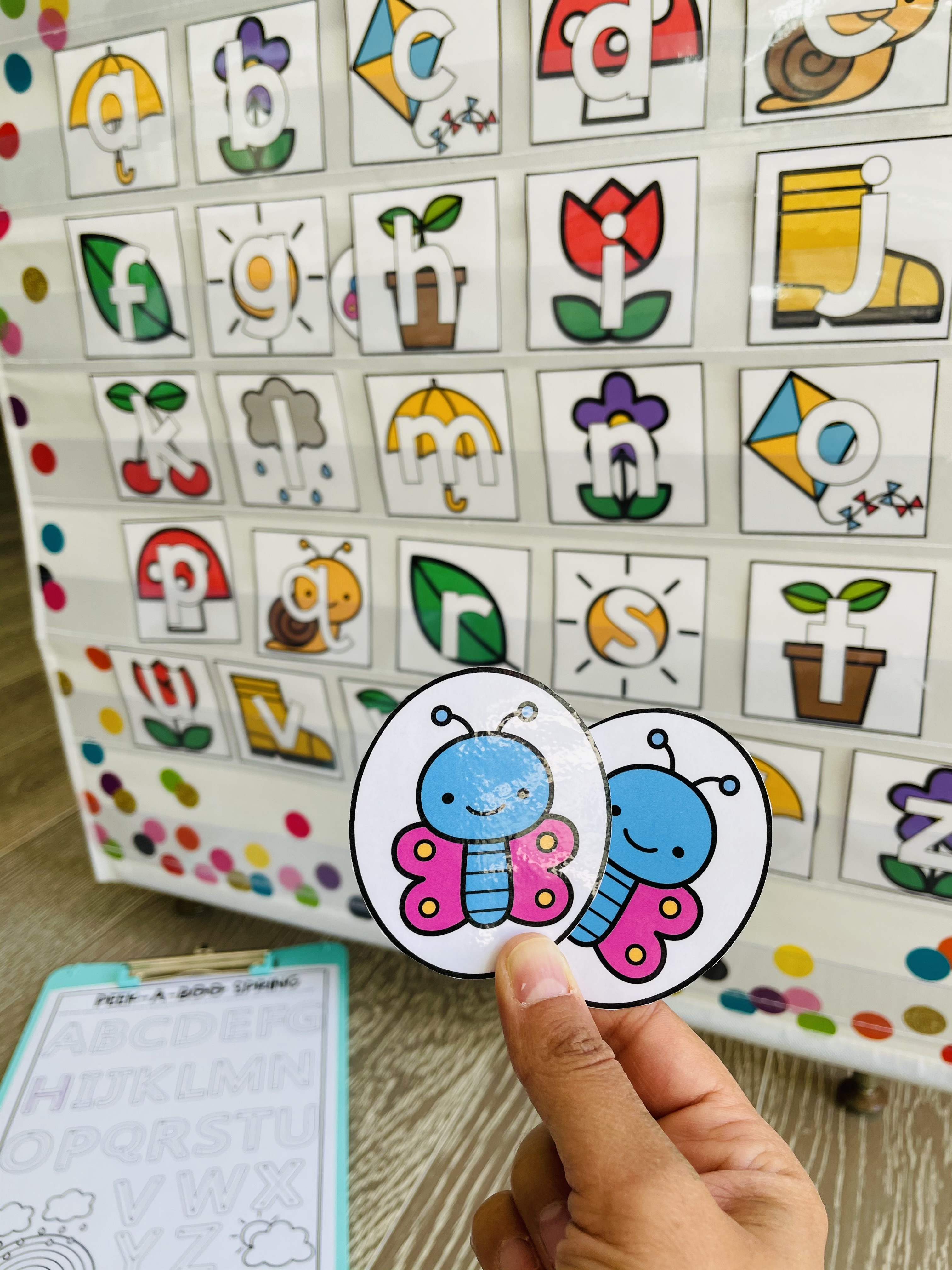 Peek-A-Boo Letter Hunt Games - Apples & ABC's