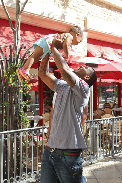 .: The Game & his daughter Cali Dream Taylor visit Extra at The Grove ...