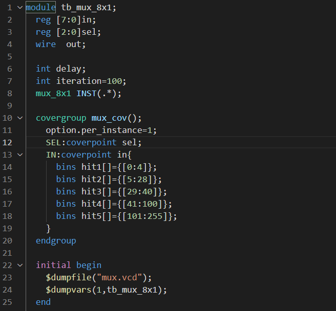 8x1 MUX with Functional coverage,Verilog Testbench - VLSI Verification ...