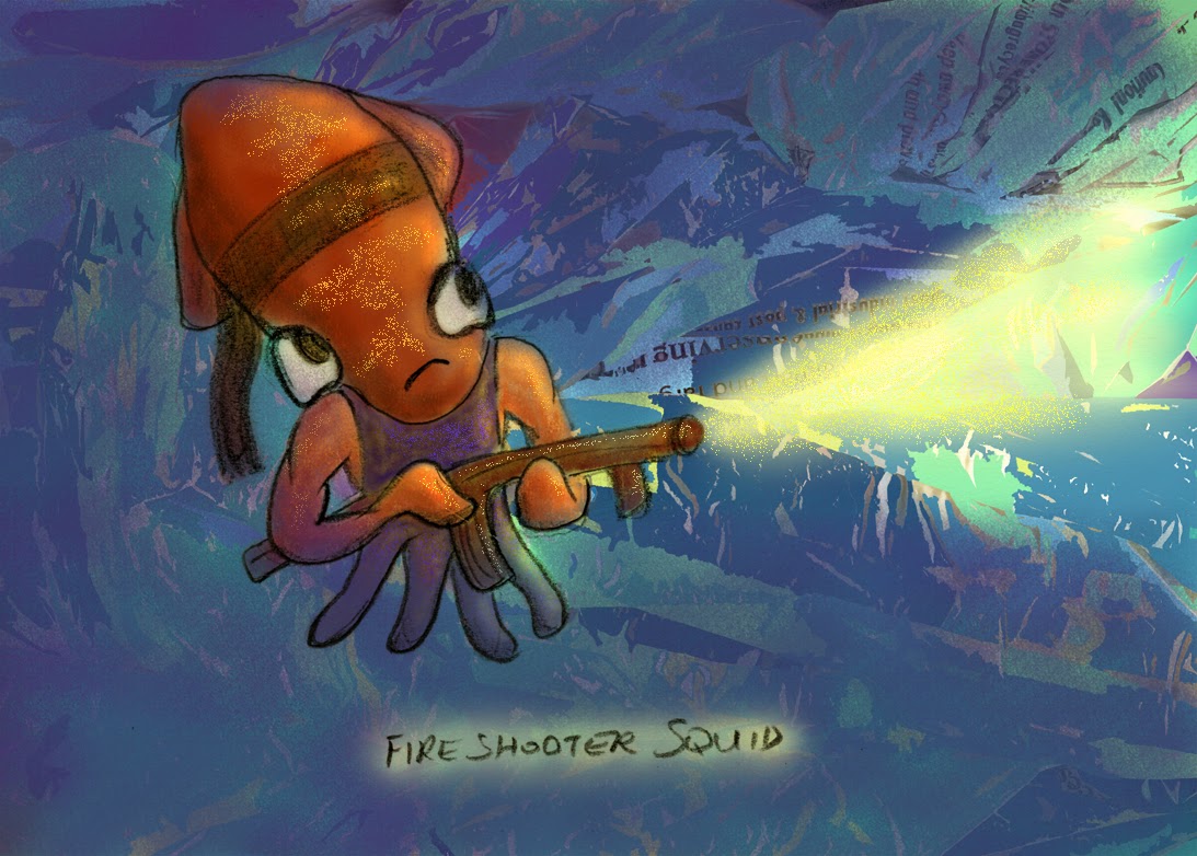 A to Z Cephalopods: F for Fire Shooter Squid