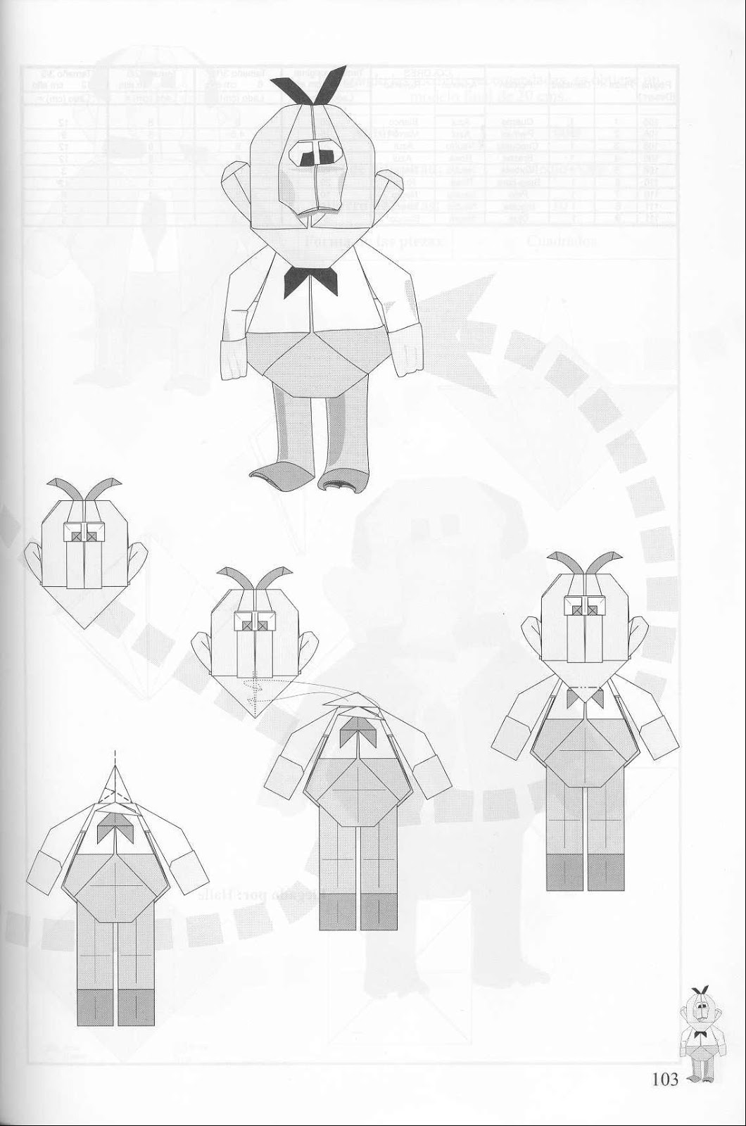 Origami Cartoon 3-Halle - Ruby Book Origami