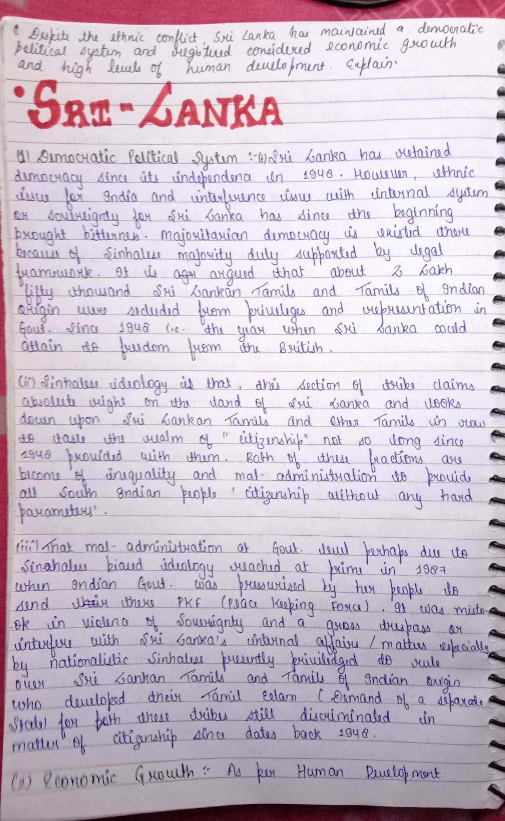 handwritten notes of Contemporary South Asia [political science] class ...