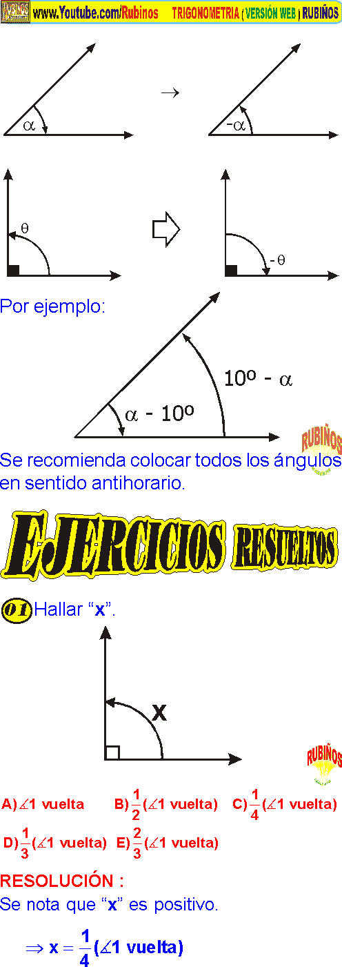 Ángulo Trigonométrico Ejercicios Resueltos de Trigonometría